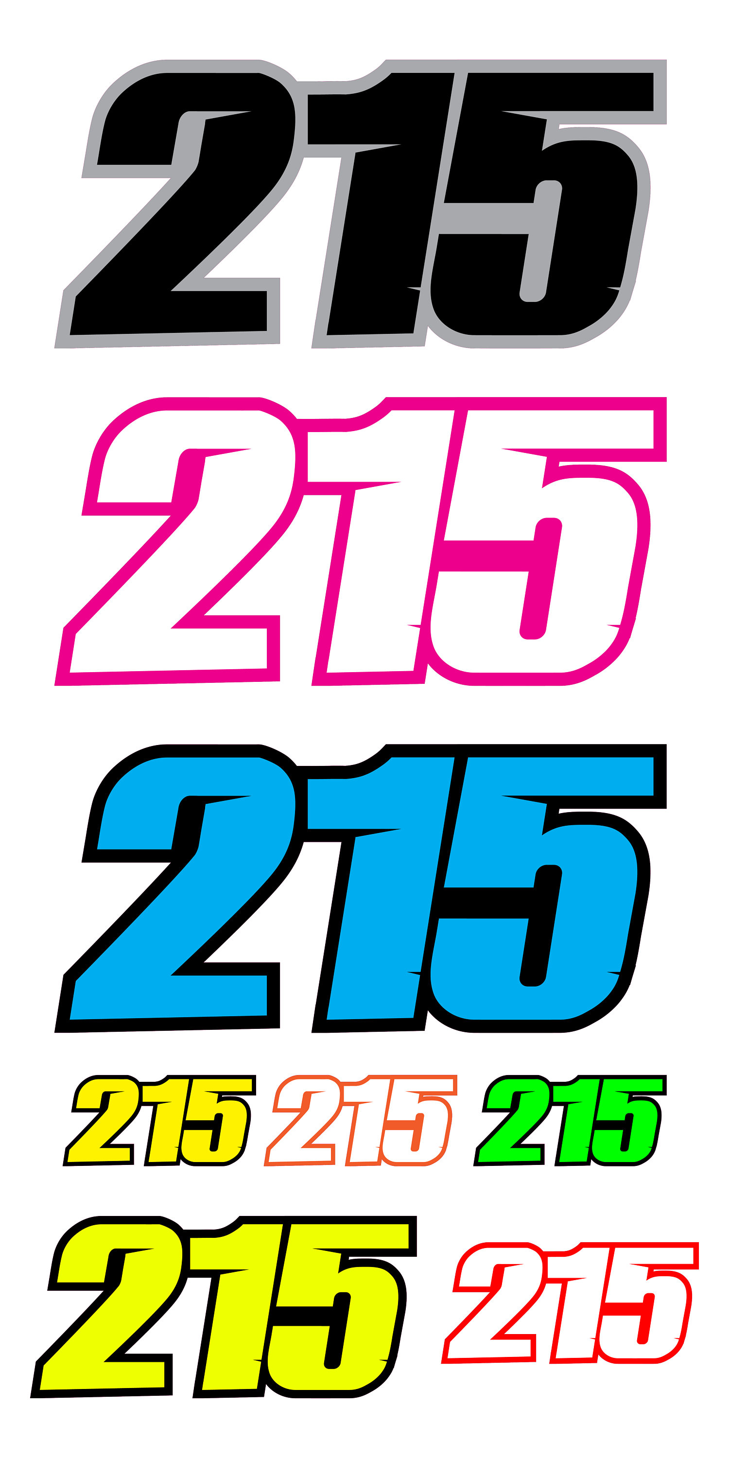 MOTOCROSS CONTOUR CUT Numbers, Motocross Graphics, Dirt Bike Number Kit ...