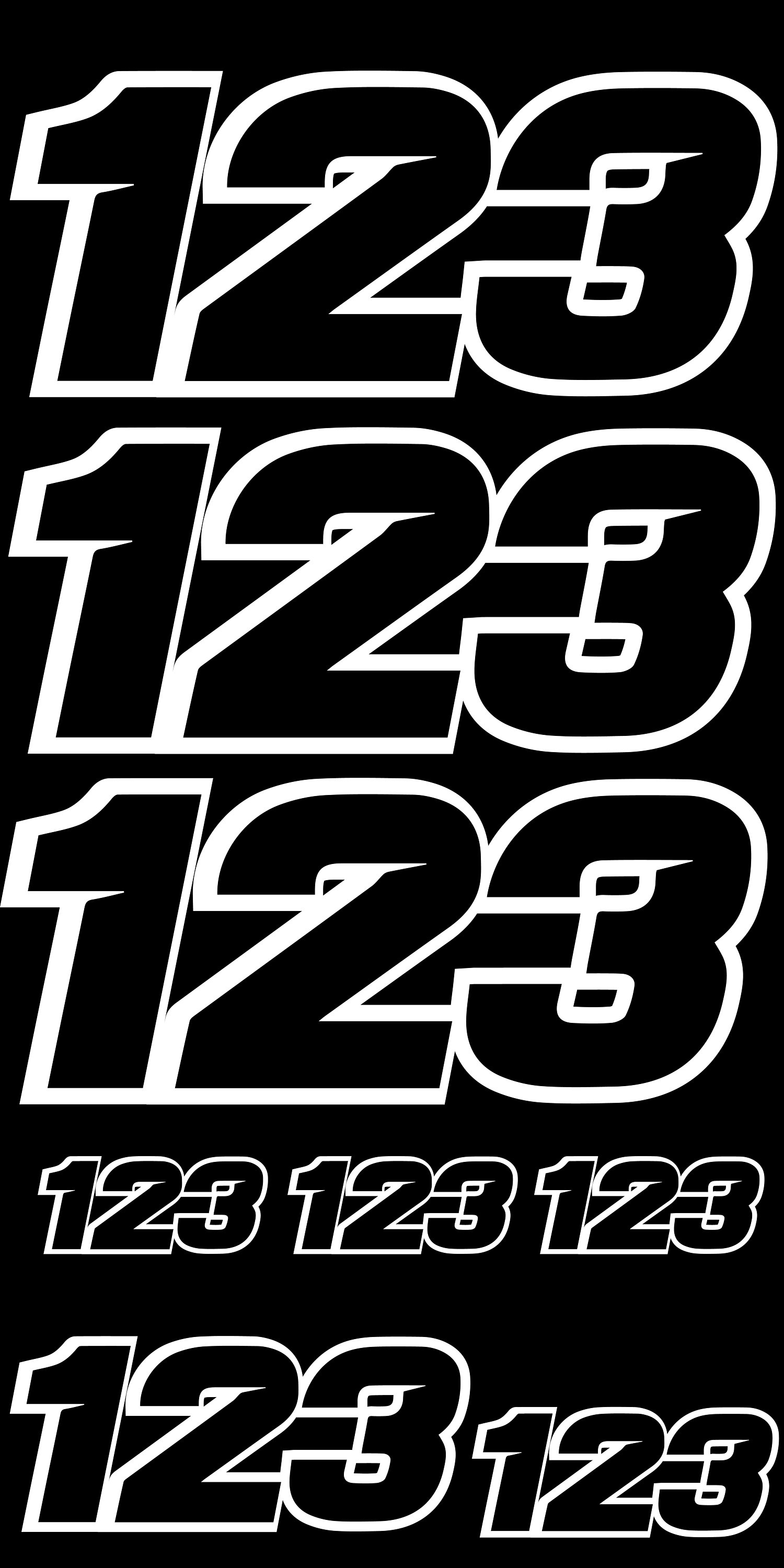 MOTOCROSS CONTOUR CUT Numbers, Motocross Graphics, Dirt Bike Number Kit ...