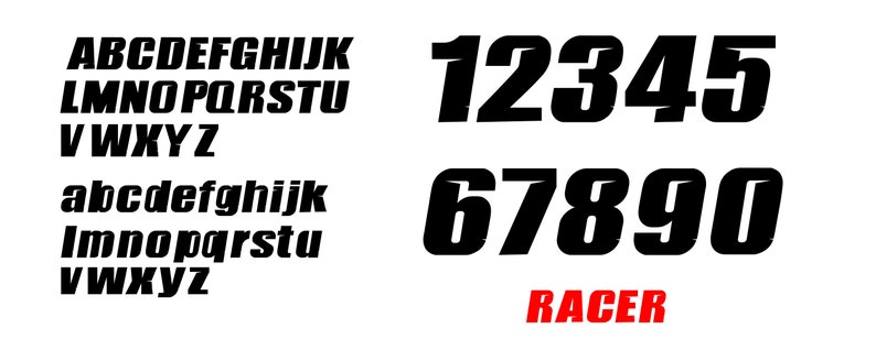 MOTOCROSS CONTOUR CUT Numbers, Motocross Graphics, Dirt Bike Number Kit ...