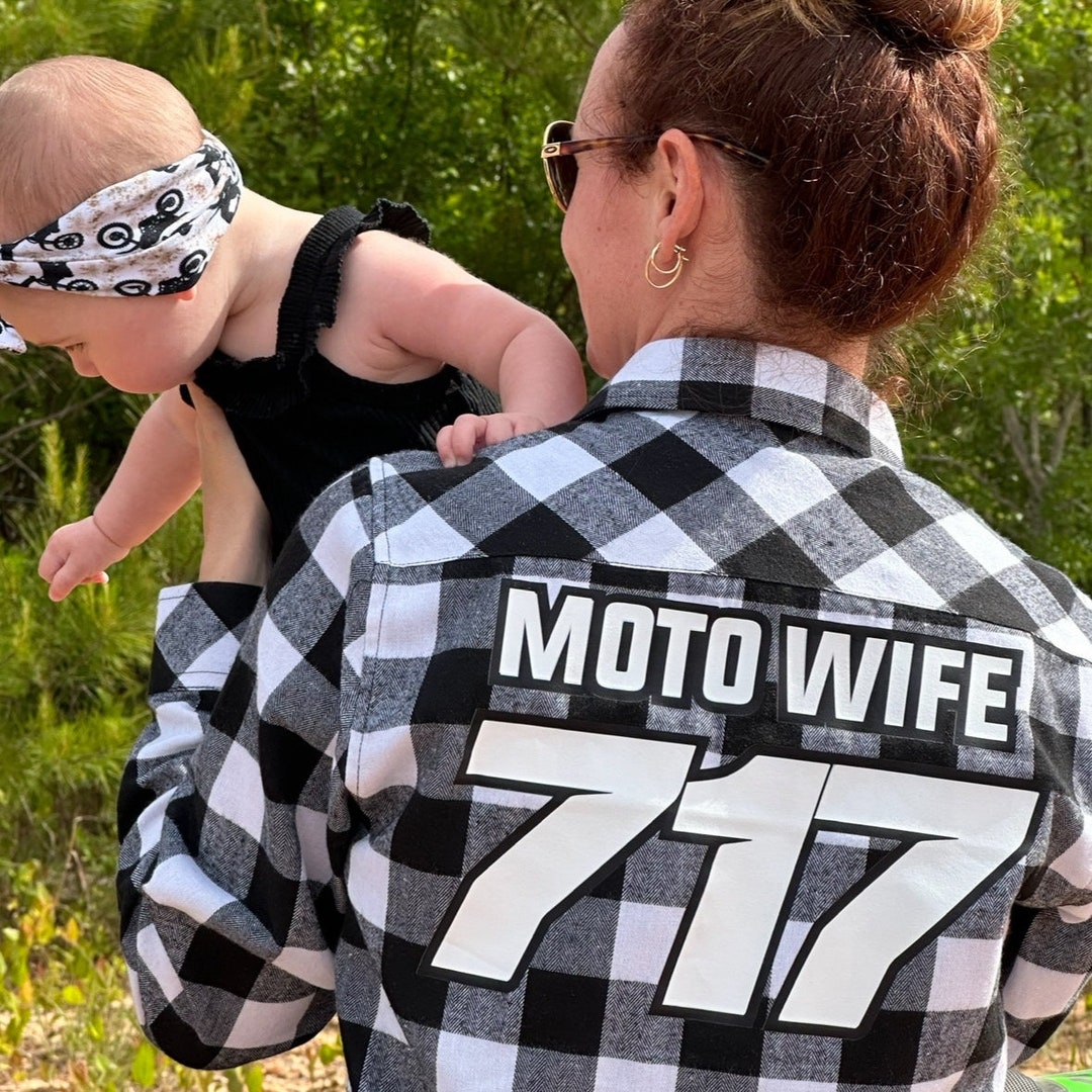 Customizable Moto Wife Flannel, Personalized Dirt Bike Flannel - Etsy
