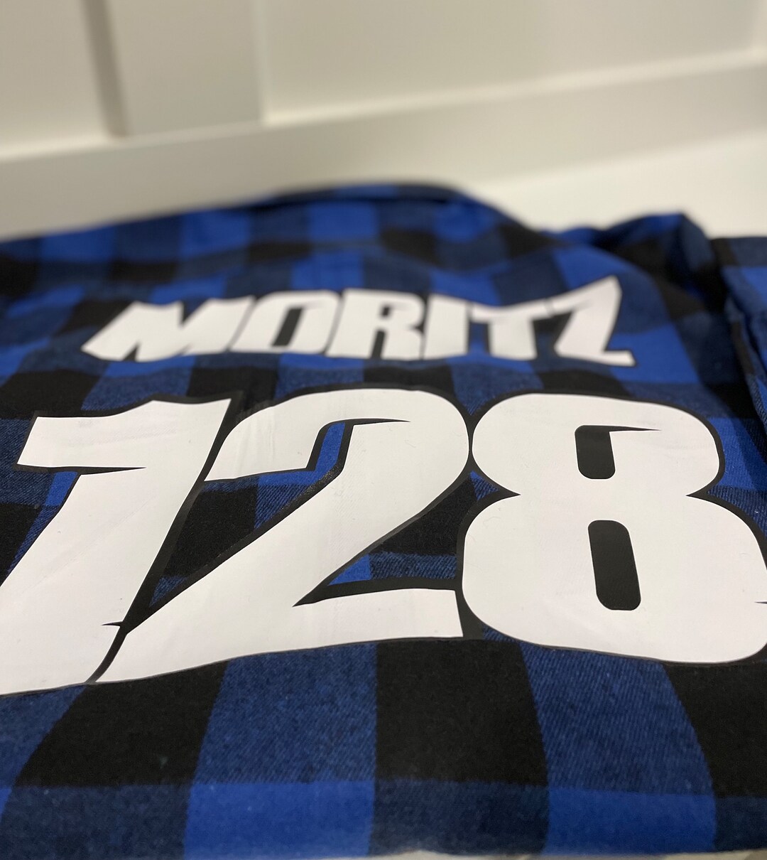 Customize Flannel, Moto Flannel, Your Name and Number, Personalized ...