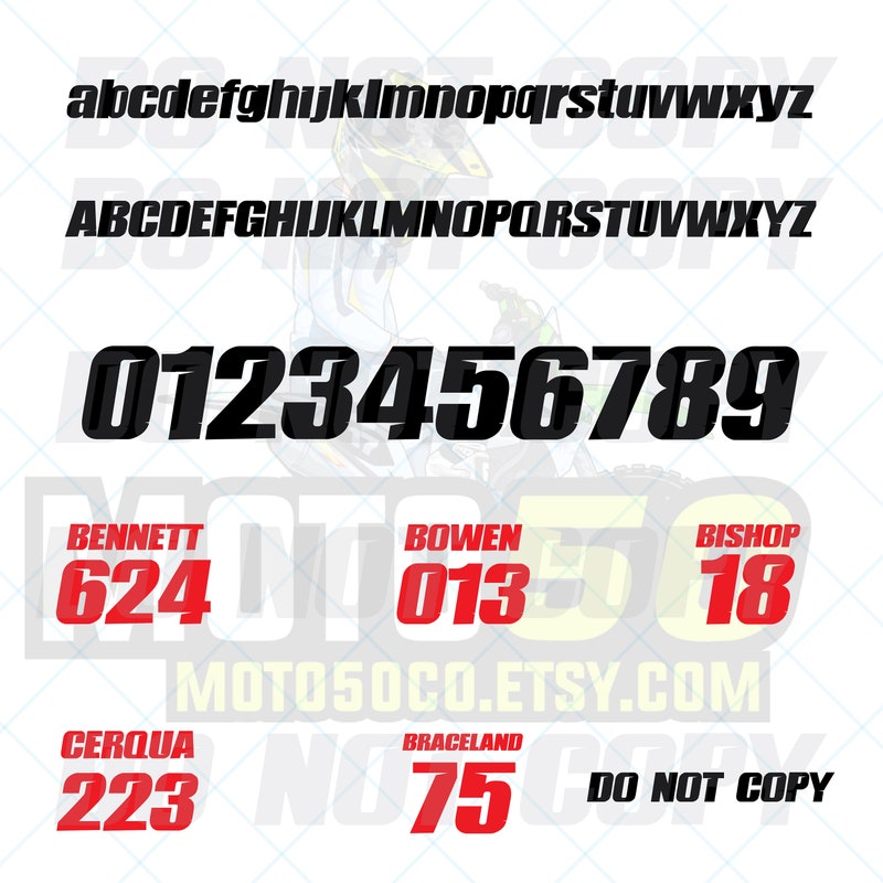 Motocross Numbers and Fonts - Etsy