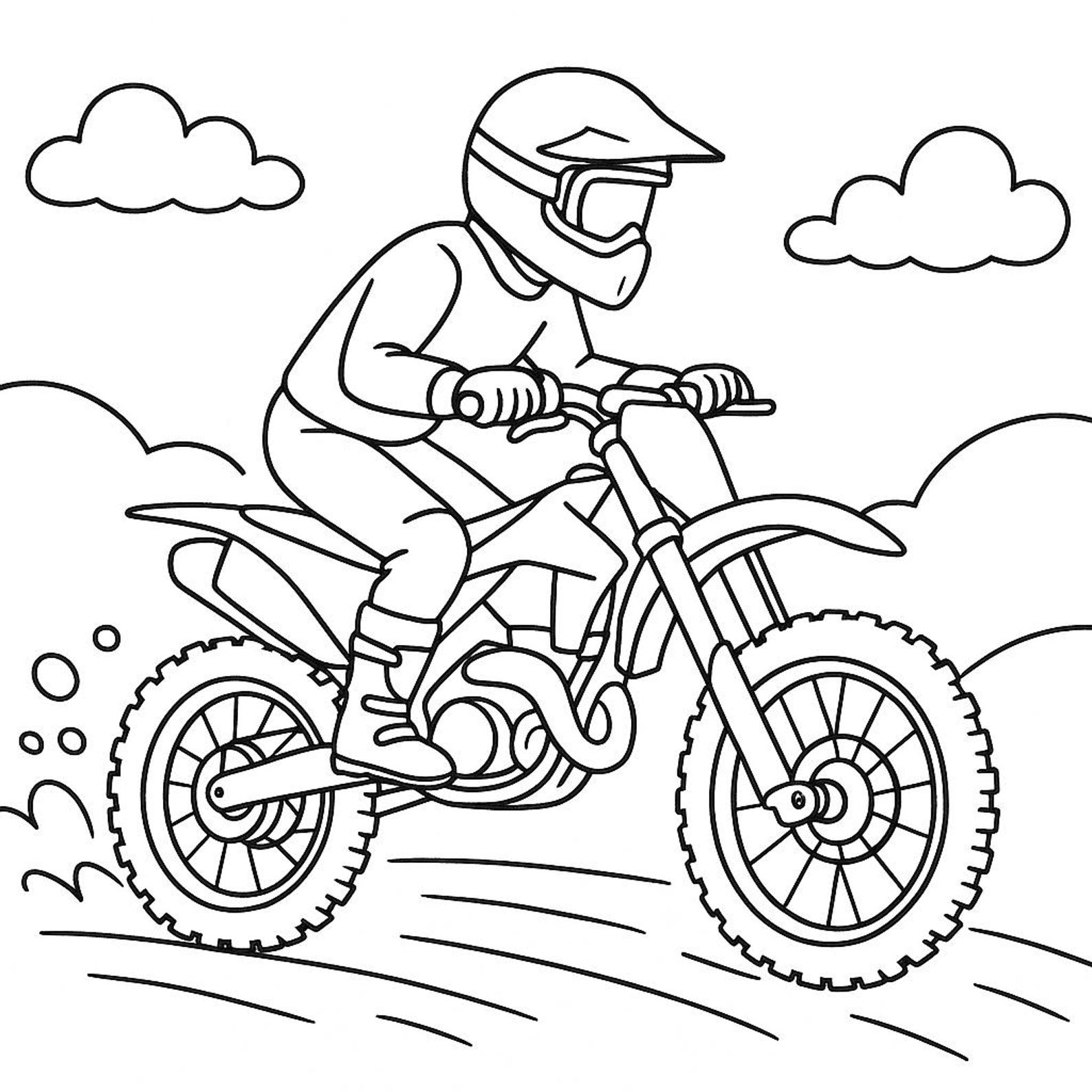 Motocross Coloring Pages, Racing, Dirt Bike (digital Download) - Etsy