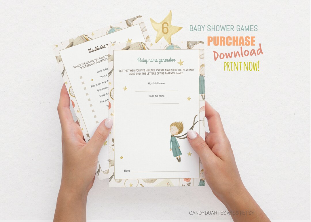 Baby Shower Games the Little Prince, Game Bundle, Printable Games ...