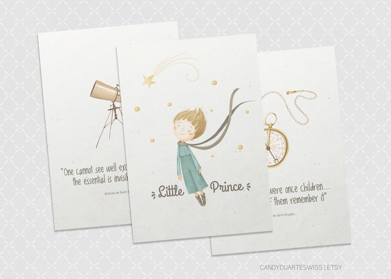 Set Little Prince Print the Little Prince Quote Nursery - Etsy