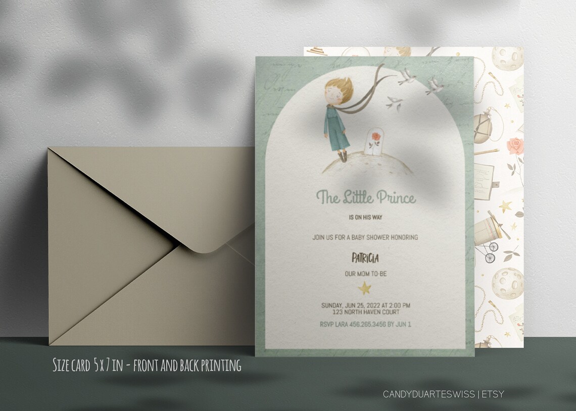 Editable Little Prince Invitation, Little Prince Invitations, Instant ...