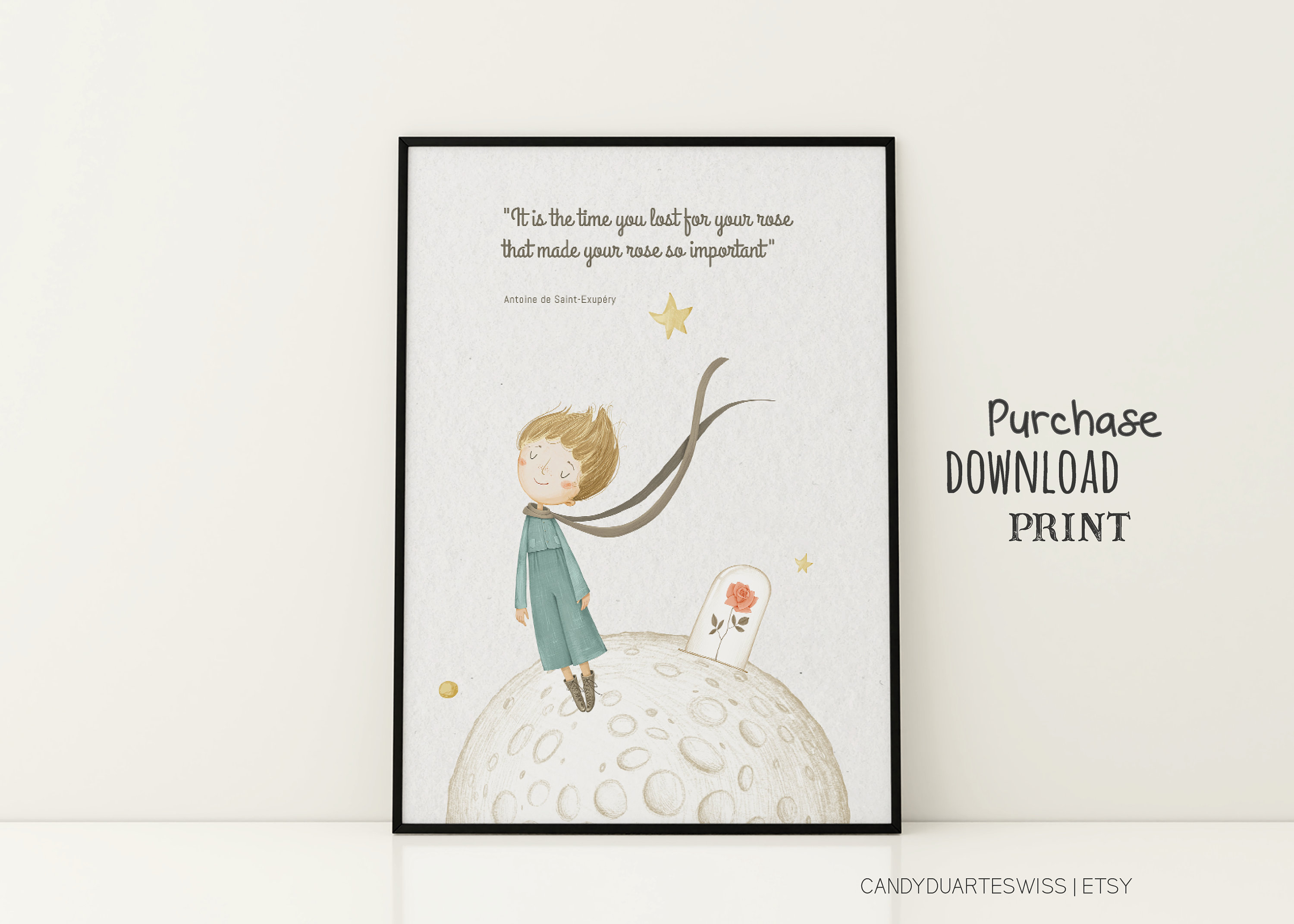 The Little Prince Poster, Printable Wall Art, Little Prince Quotes ...