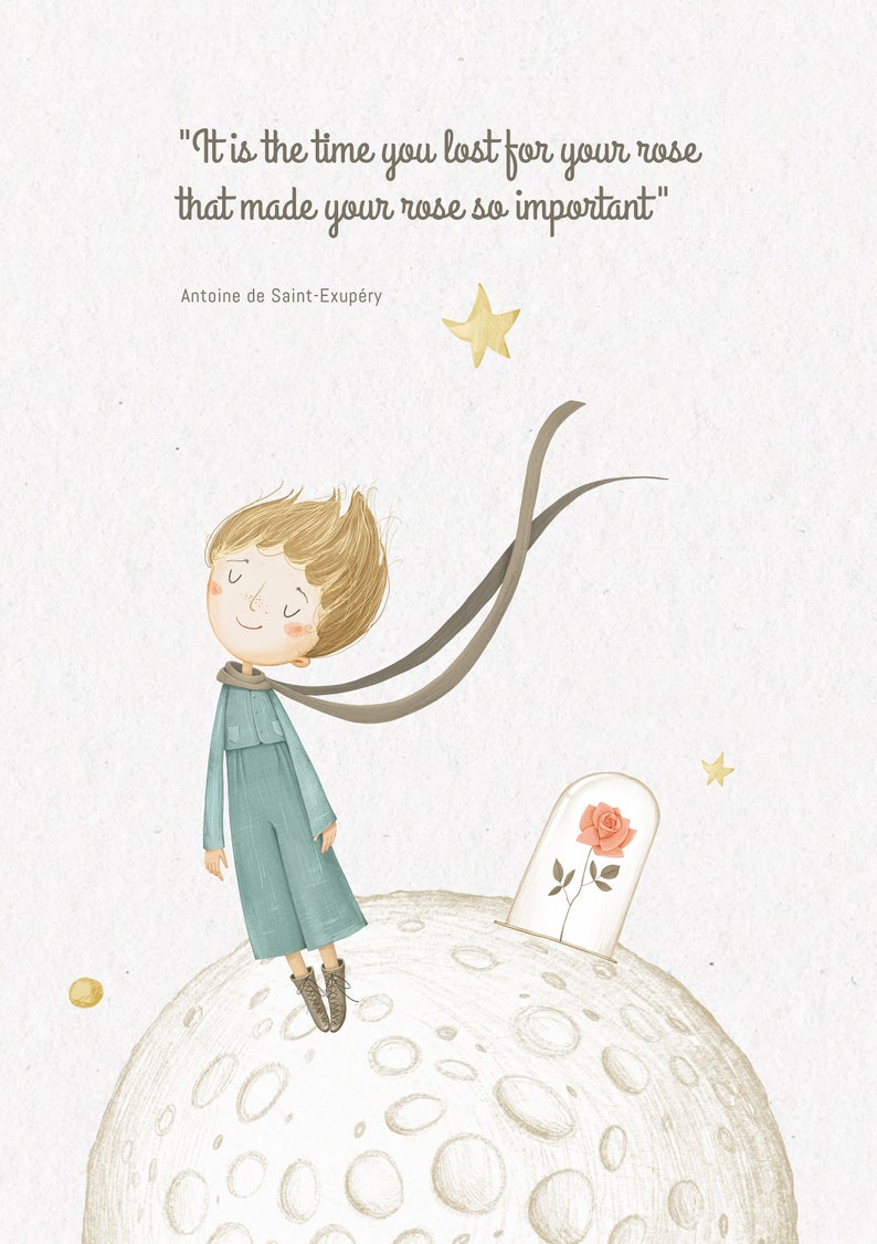 The Little Prince Poster, Printable Wall Art, Little Prince Quotes ...
