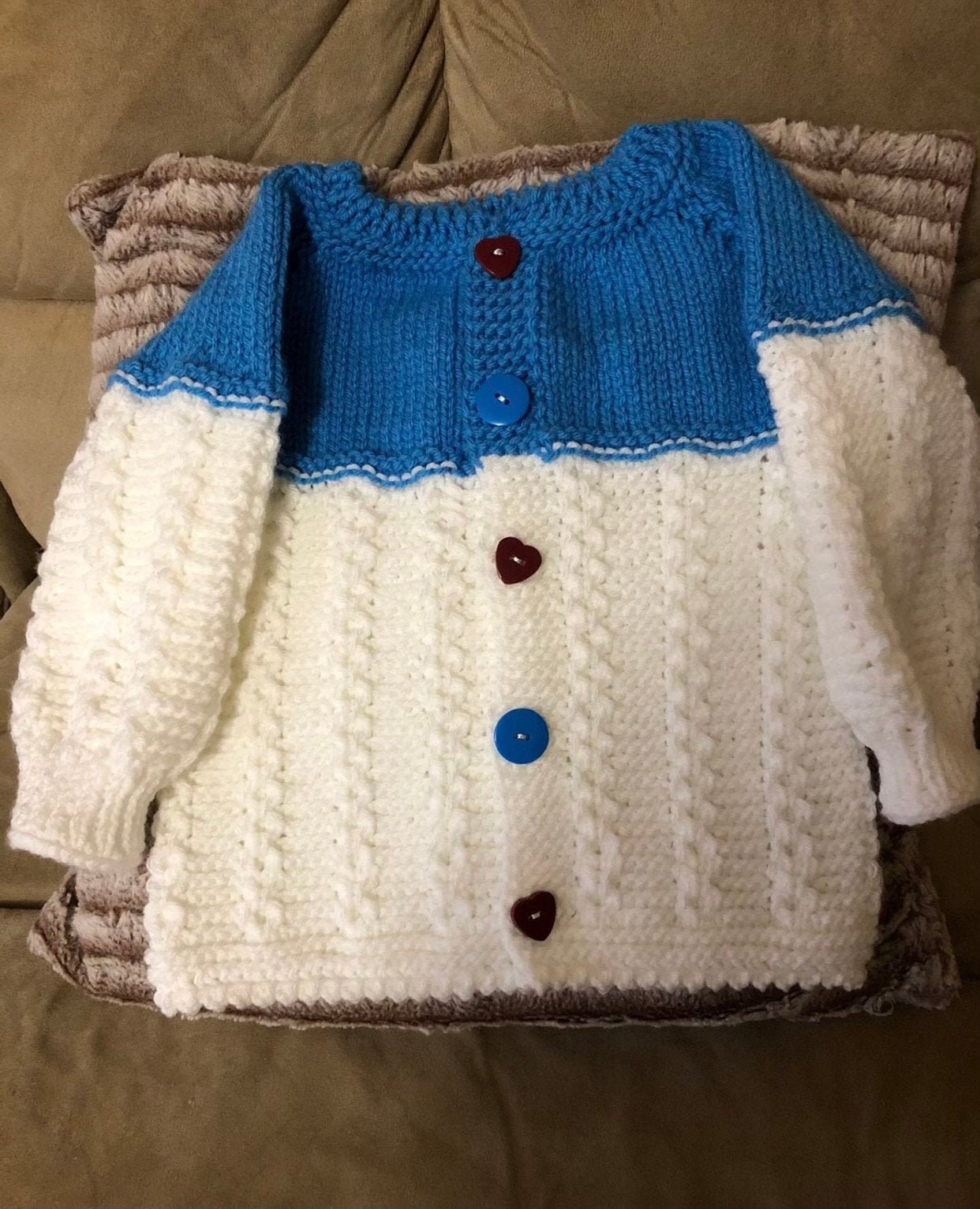 Handmade Knit Baby Sweater - Etsy
