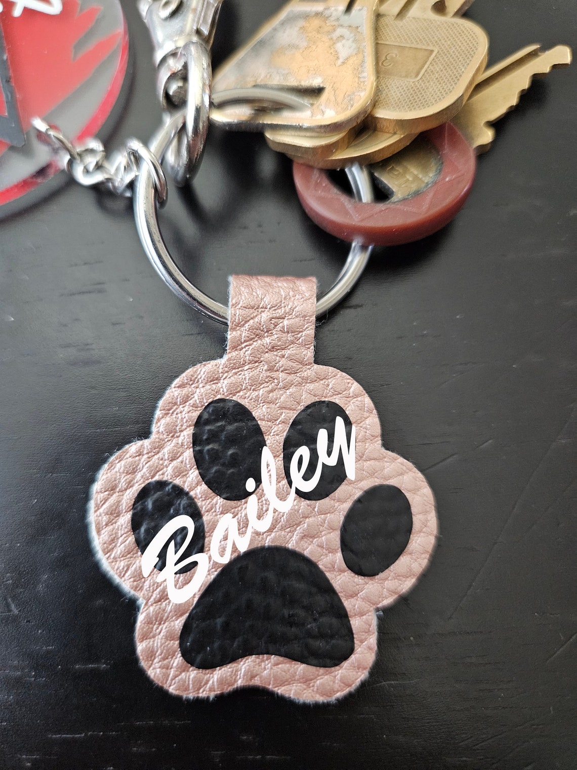 Dog Paw Key Ring - Etsy