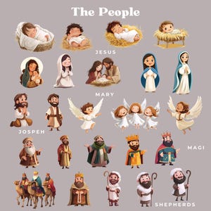 Cute Nativity Clip Art - Christmas Crafts - Baby Jesus Clipart - Kids ...