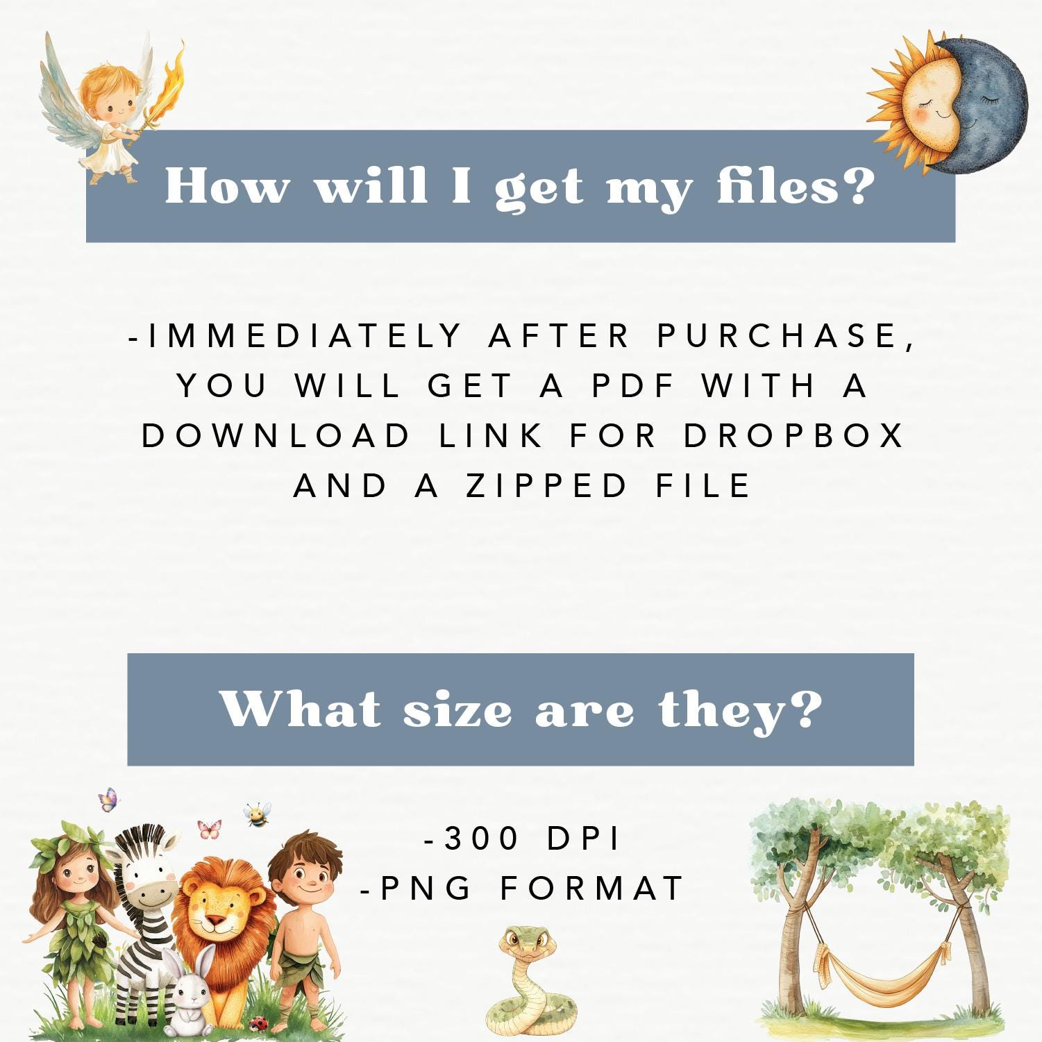 Adam Eve Clip Art, 7 Days of Creation, Bible Story Clipart, Garden of ...