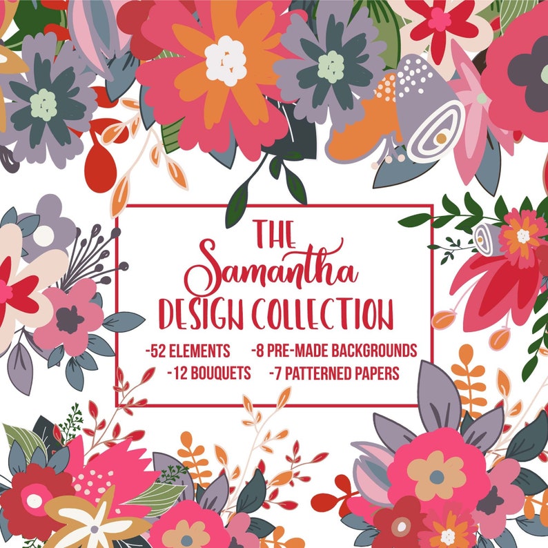 Floral Design Clip Art Free Commercial Use Clip Art - Etsy