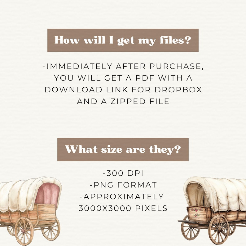 Covered Wagon Clip Art, Western Cowboy PNG, Digital Download, Wild West ...