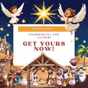 Cute Nativity Clip Art - Christmas Crafts - Baby Jesus Clipart - Kids ...