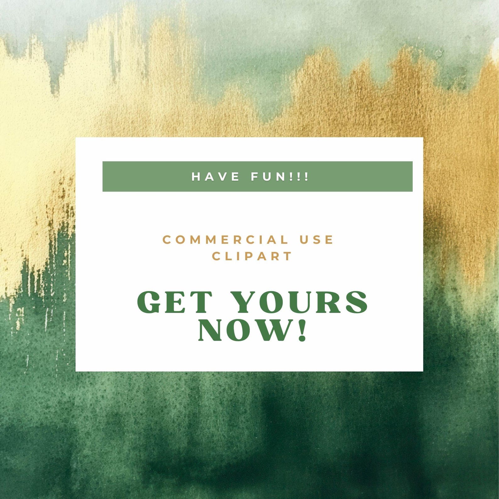 Green and Gold Watercolor Digital Paper - Printable Textures for ...