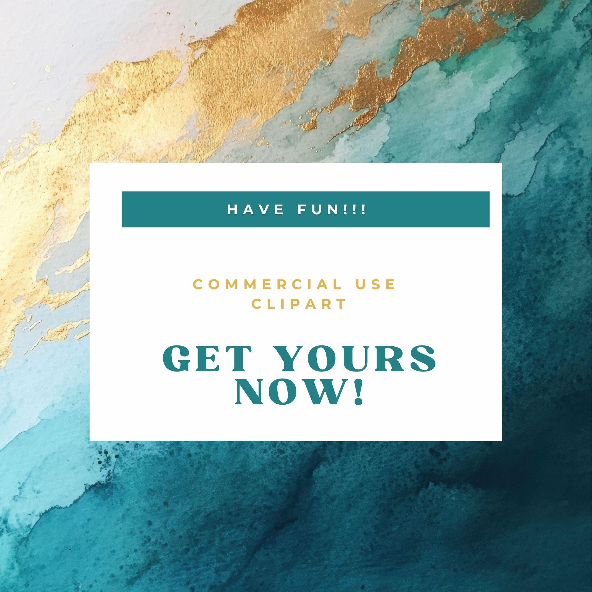 Teal & Gold Watercolor Digital Paper - Abstract Background - Printable ...