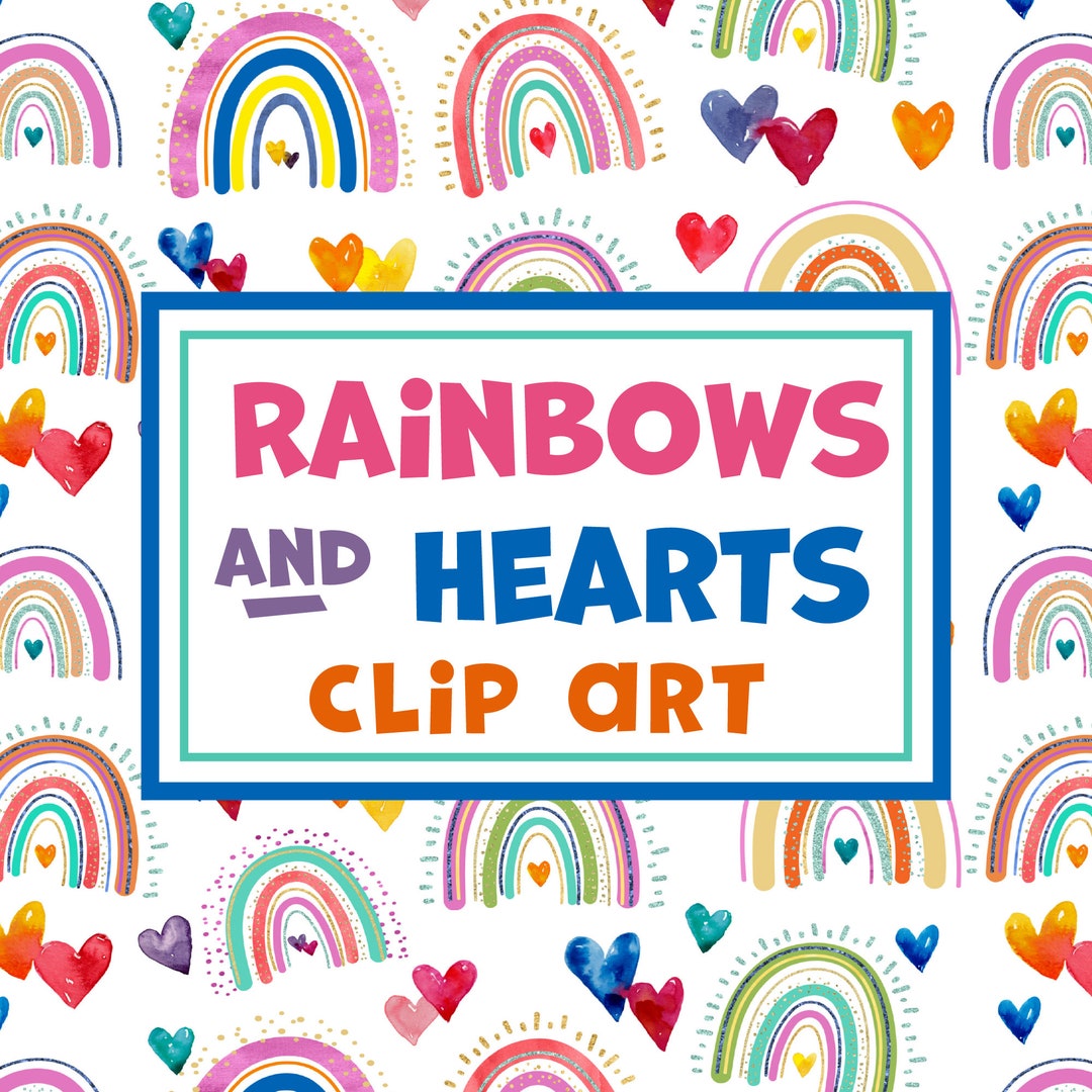 Rainbows and Hearts Clip Art | Free Commercial Use Clip Art - Etsy
