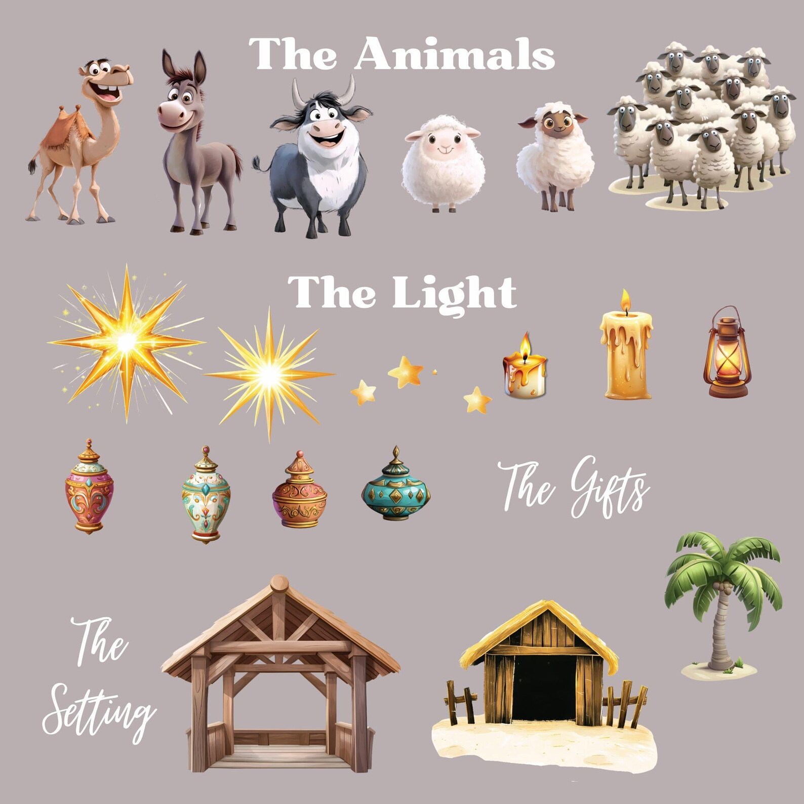 Cute Nativity Clip Art - Christmas Crafts - Baby Jesus Clipart - Kids ...