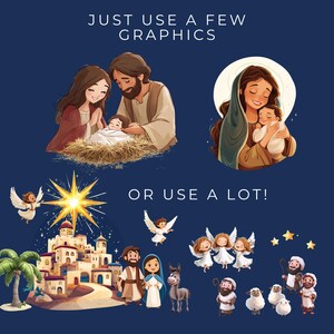 Cute Nativity Clip Art - Christmas Crafts - Baby Jesus Clipart - Kids ...