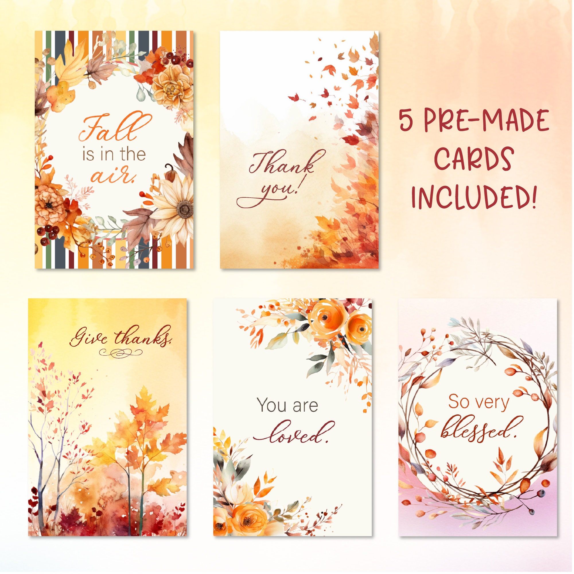 Fun Fall Floral Clip Art Bundle | Transparent Background Digital ...