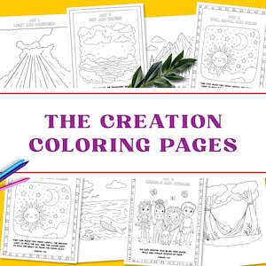 7 Days of Creation Bible Coloring Craft, Kids Coloring Pages, Sunday ...