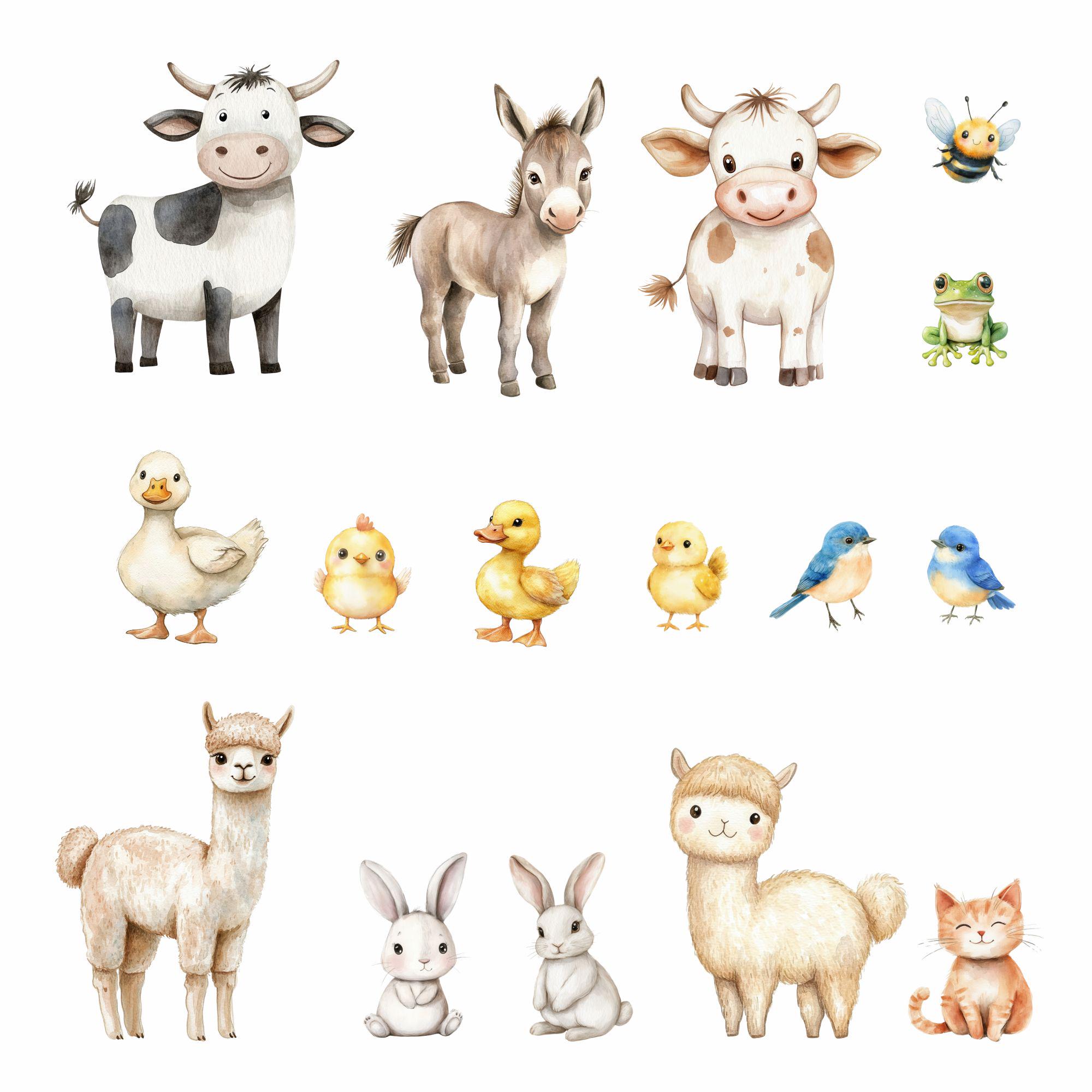 Watercolor Farm Scene Clipart - Farmland Art - Digital Download for ...