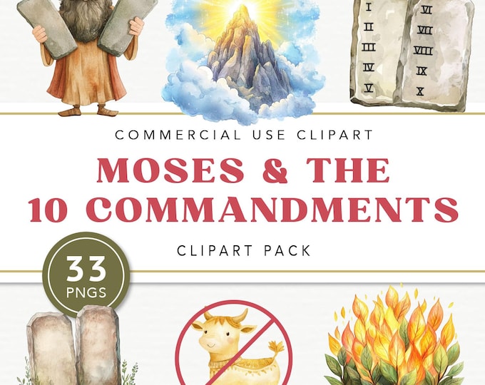 Moses Clipart, Biblical Scenes Clipart, Kids Bible Study Clipart, Bible ...