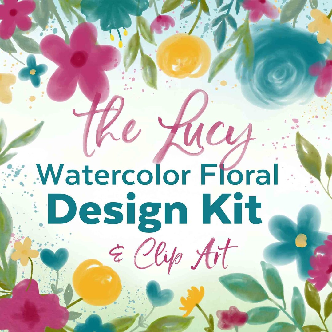 Watercolor Floral Design Clip Art Kit Watercolor Flower Clip Art Free ...