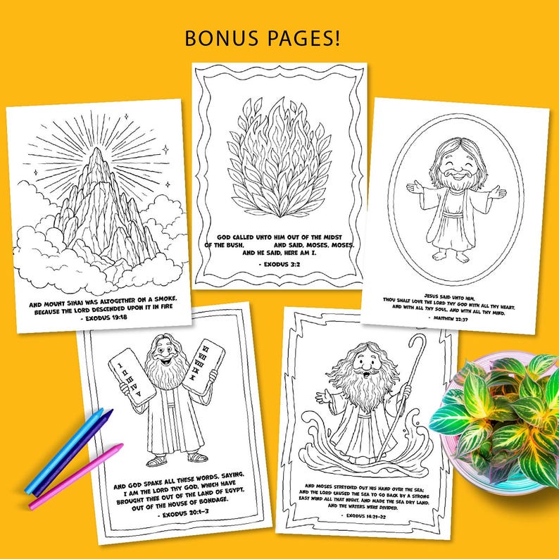 10 Commandments Coloring Pages for Kids, Printable Bible Activity ...
