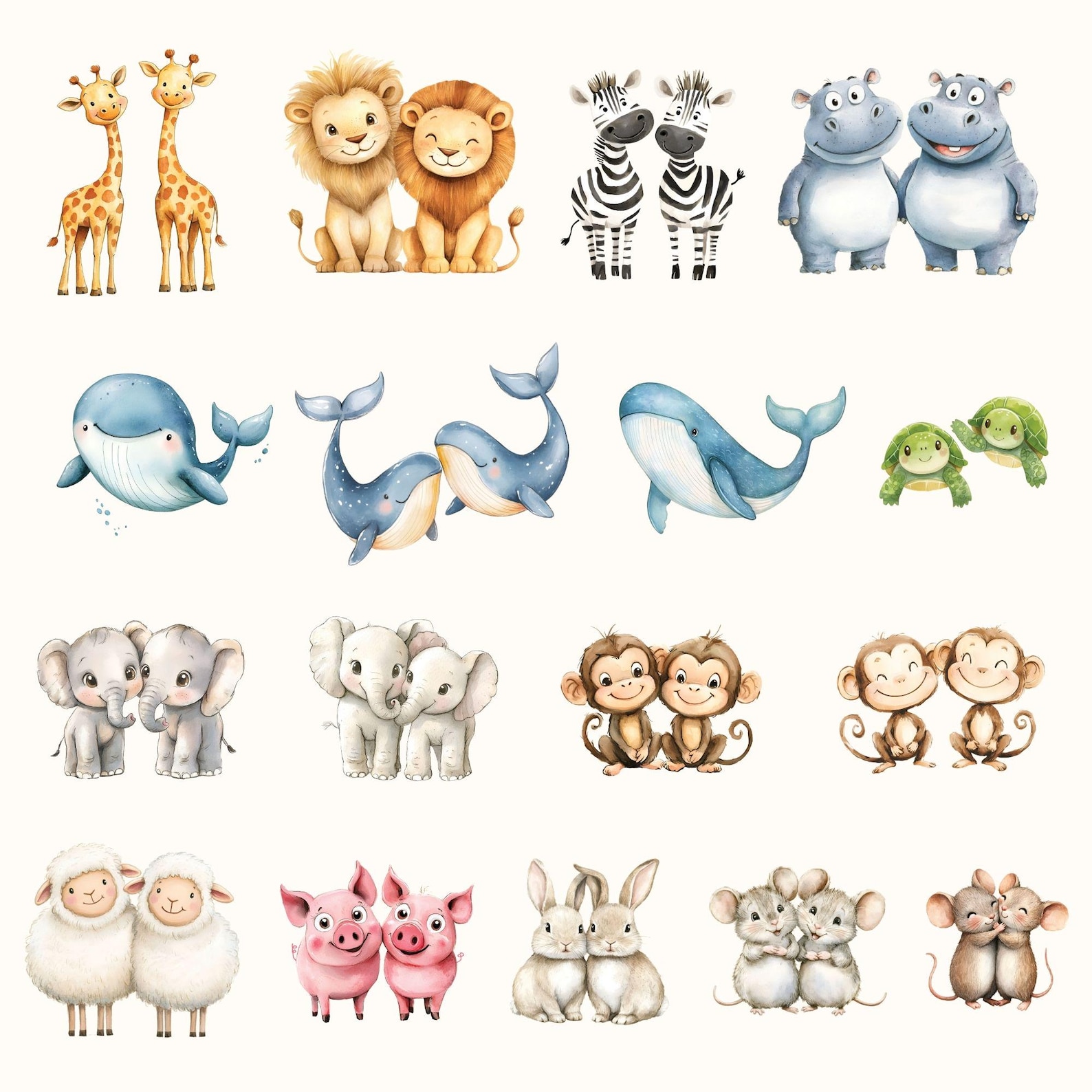 Noah's Ark Clipart Bundle - Cute Baby Animals PNG - Bible Story ...