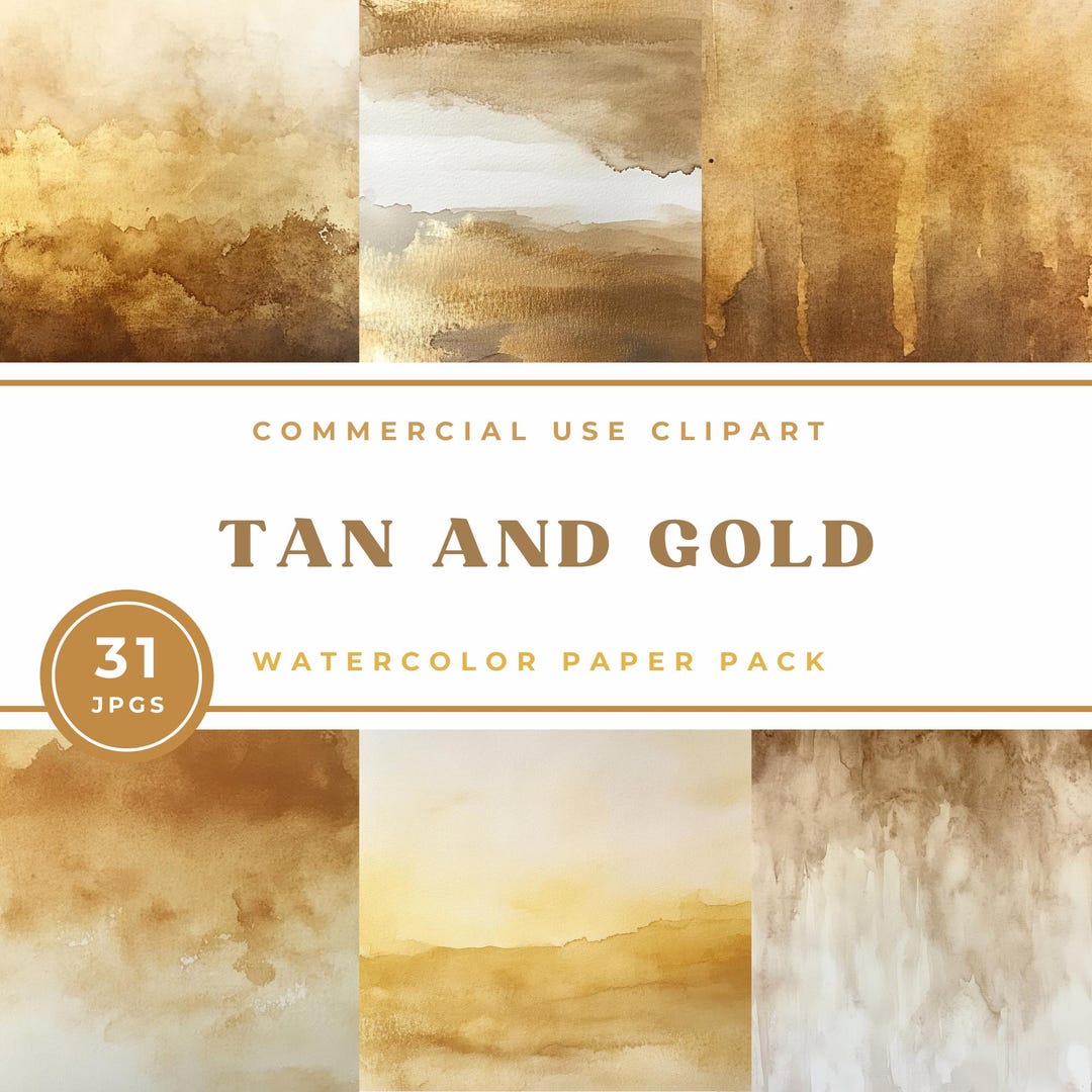 Tan and Gold Watercolor Paper - Chic Printable Art - Perfect for Baby ...