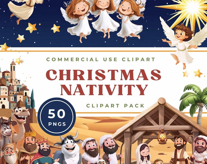 Nativity Clipart, Nativity Clip Art, Christmas Clipart, Jesus, Mary ...