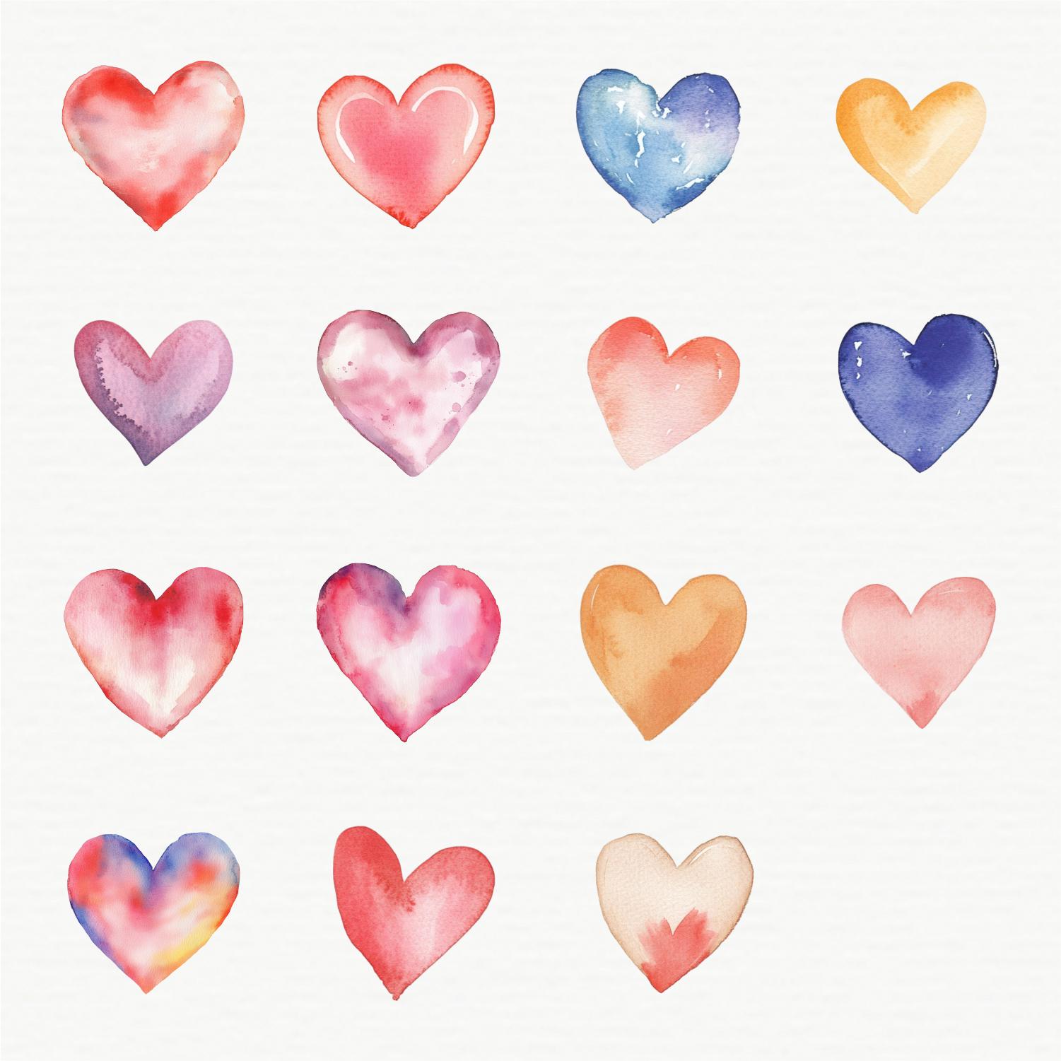 Watercolor Heart Clipart - Digital Download - Valentine's Day Art ...