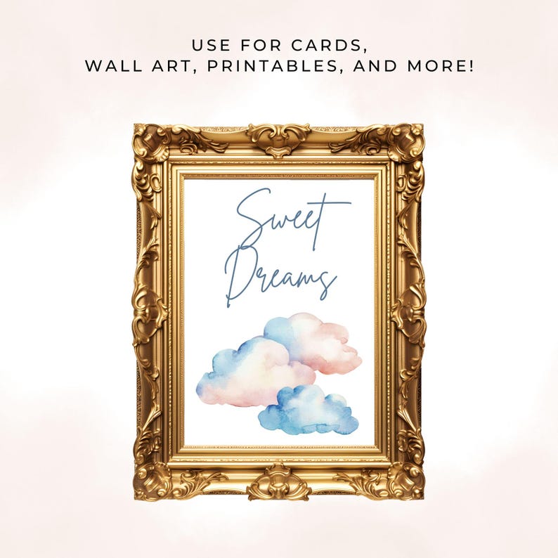 Watercolor Clouds Clipart - Cute Weather Illustrations - Digital ...