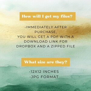 Green and Gold Watercolor Digital Paper - Printable Textures for ...