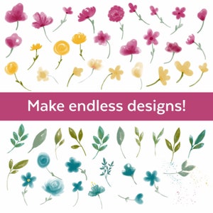 Watercolor Floral Design Clip Art Kit Watercolor Flower Clip Art Free ...