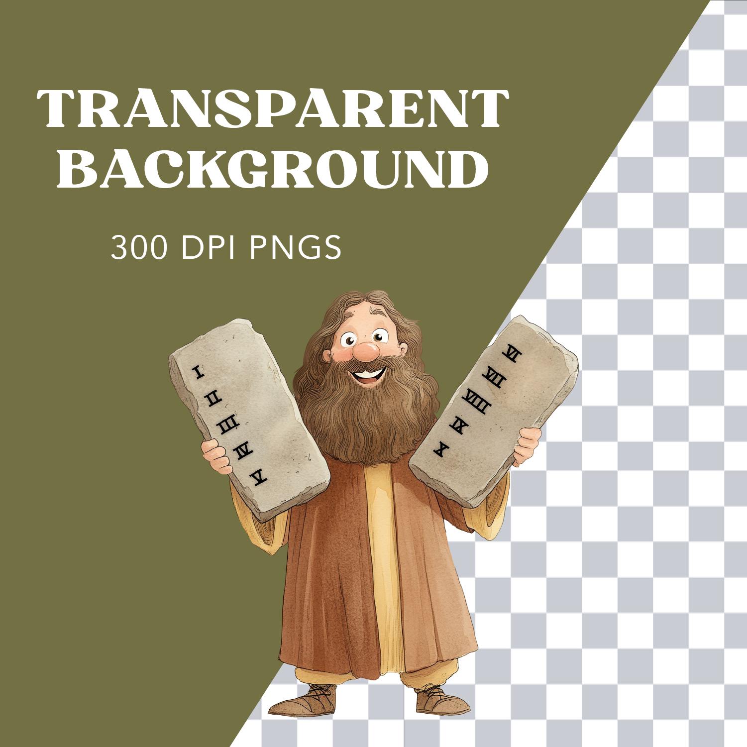 Moses and 10 Commandments Clip Art, Religious Art for Kids, Bible Story ...