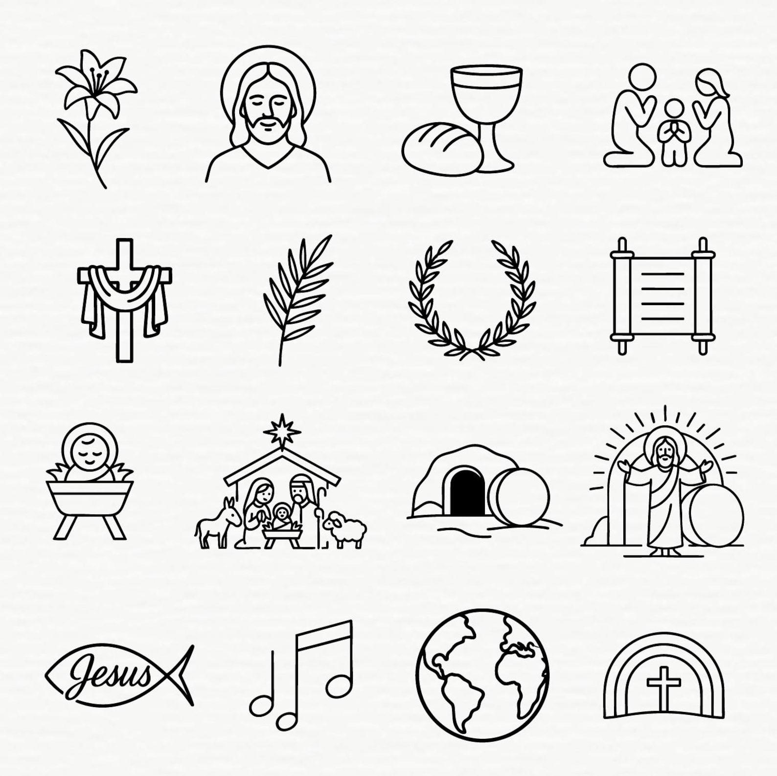 Christian Icon Clip Art, Printable Religious Art, Digital Download for ...