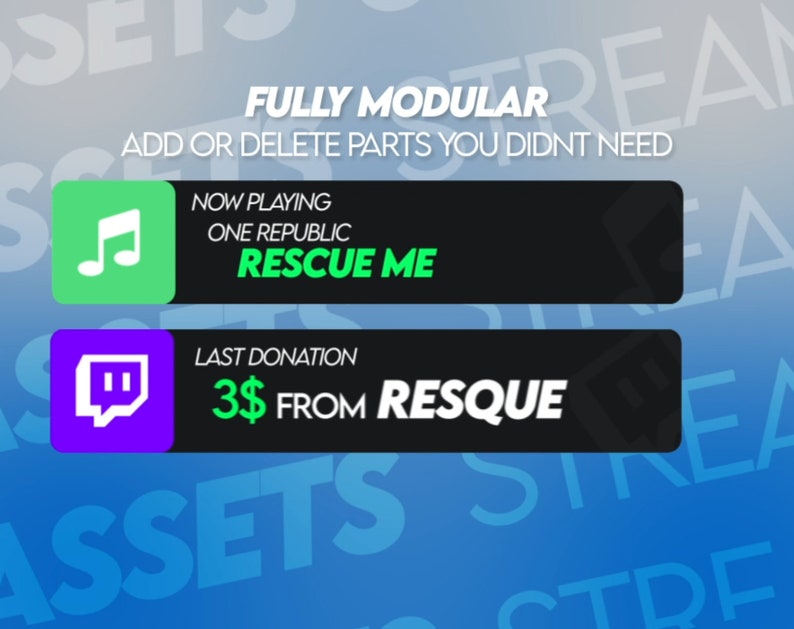 Modular Simple Minimalistic Stream Overlay - for Twitch, Youtube, Kick ...
