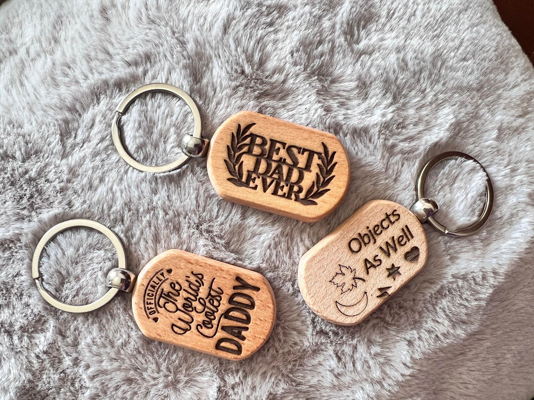 Engraved Wood Keychain: Personalized Name, Custom Shape - Etsy