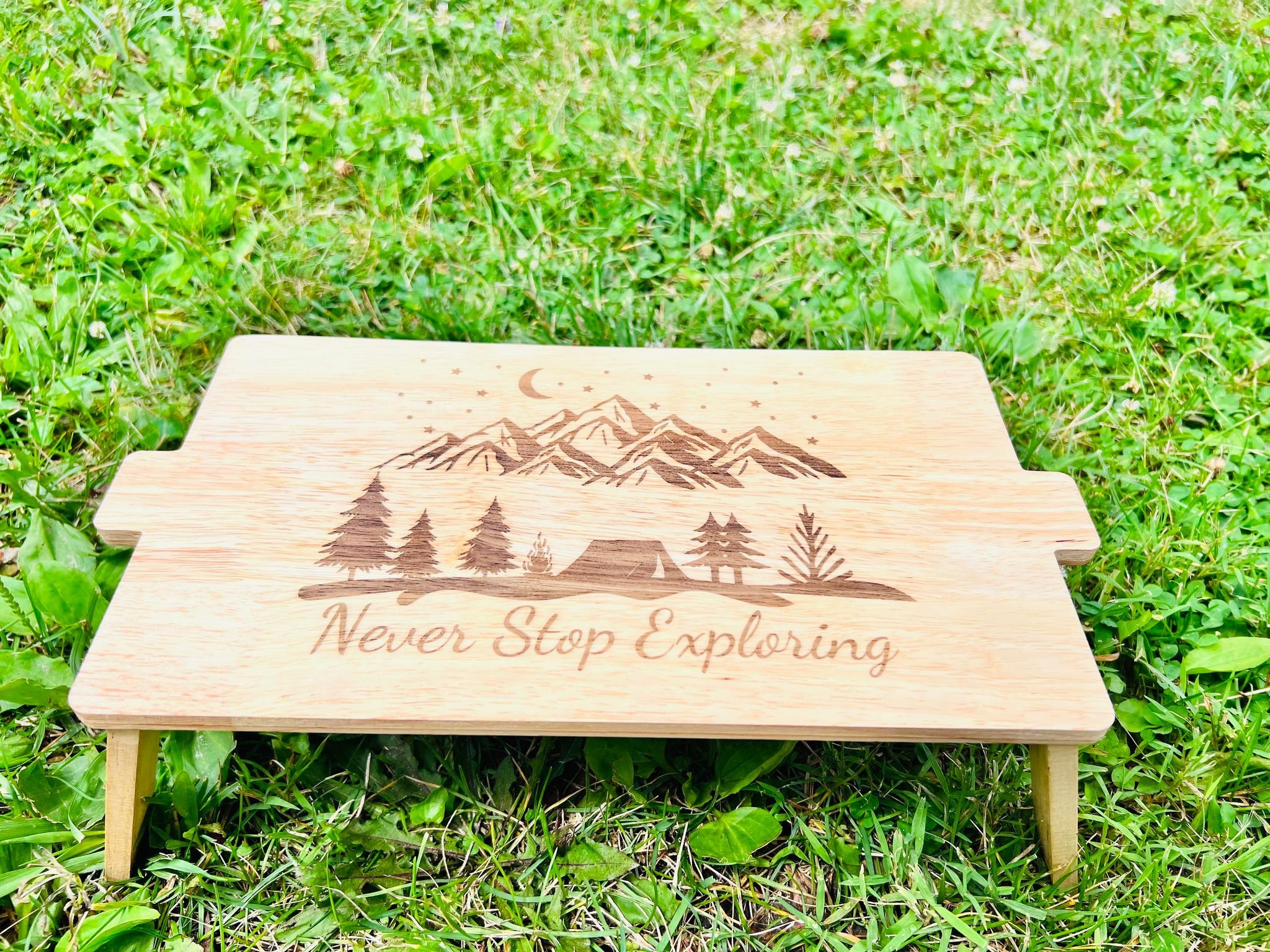 Wooden Folding Trays With Engraved Design, Personalized Gifts ...