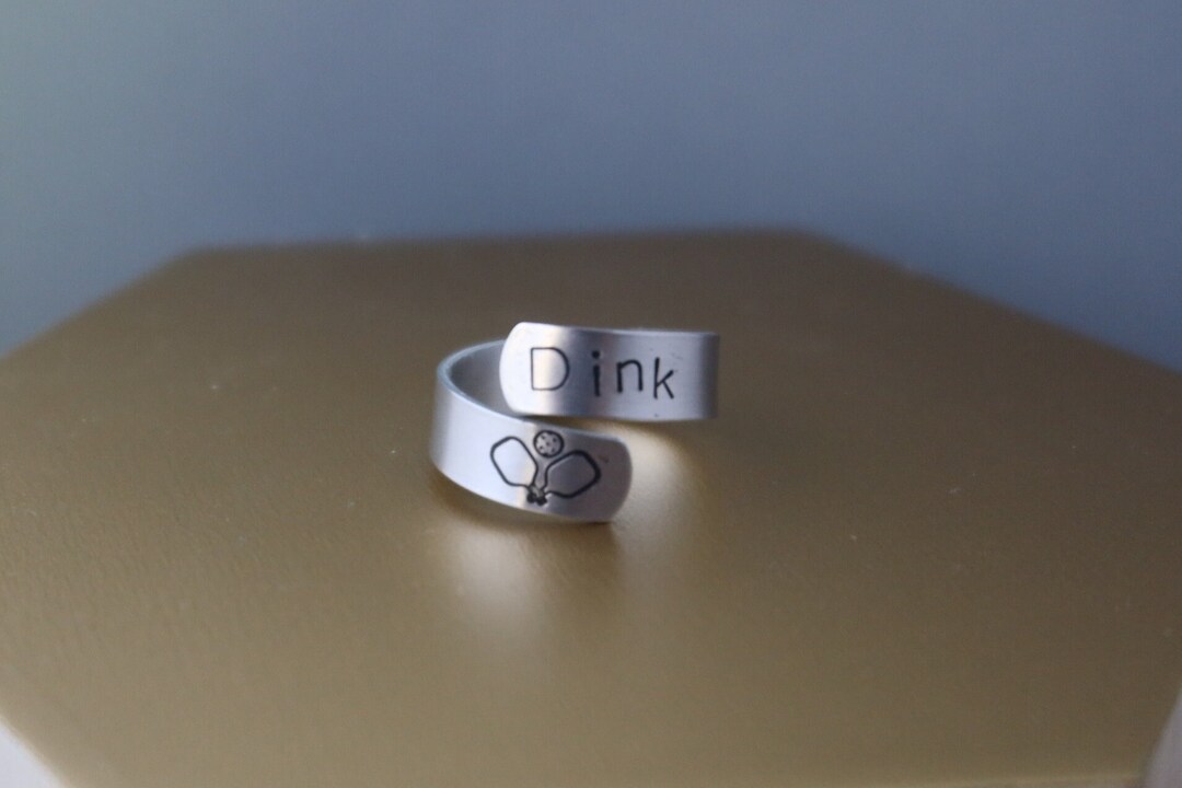 Pickleball Wrap Ring | Metal Stamped Jewelry | Handmade Jewelry | Dink ...
