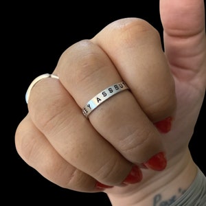 Supernatural Castiel Inspired Metal Stamped Ring // Hey Assbutt ...