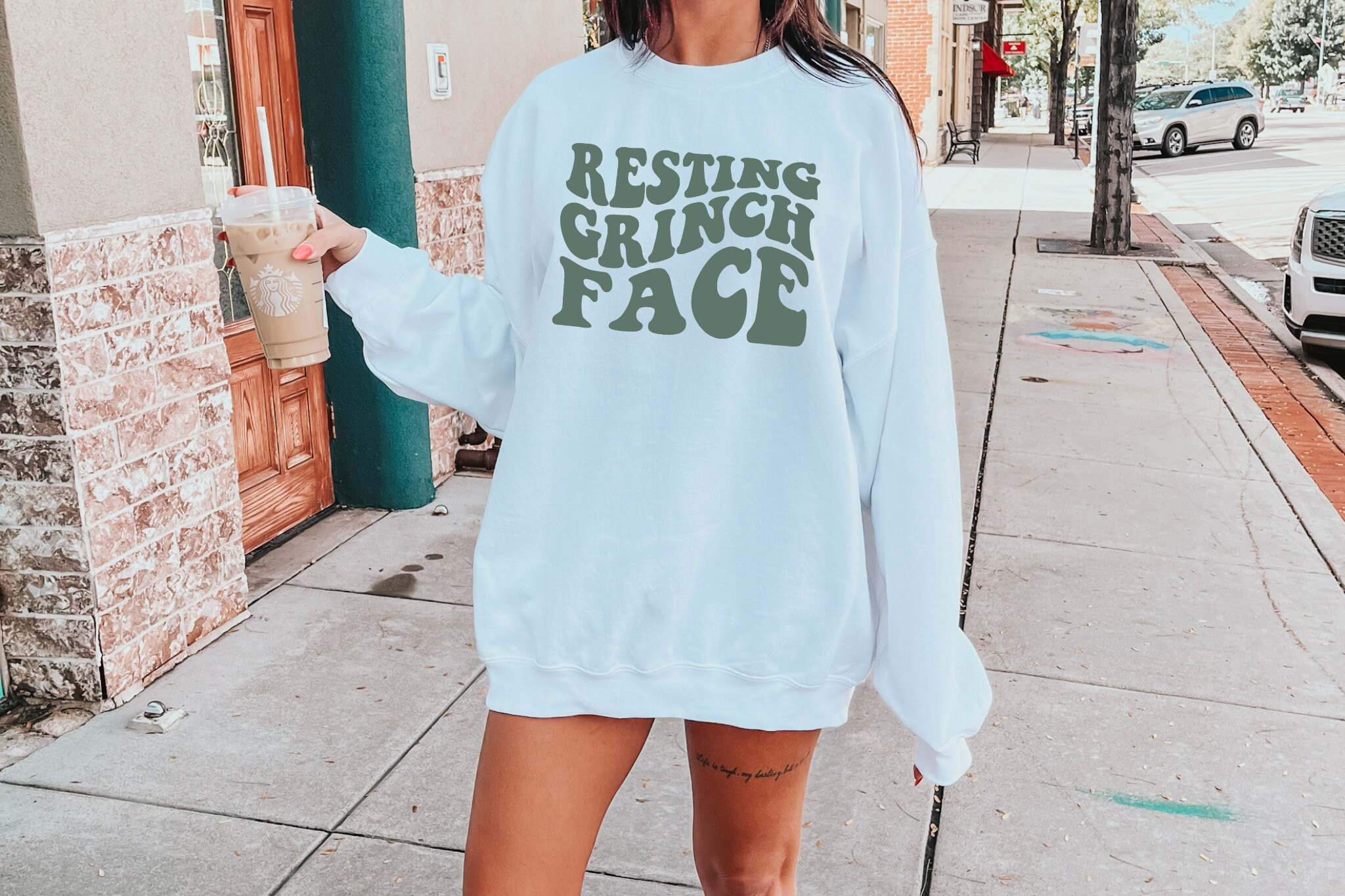 Resting Grinch Face. the Grinch. Christmas Crewneck. Trendy - Etsy