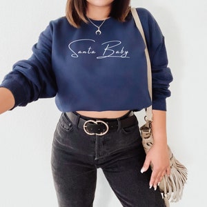 Santa Baby Sweatshirt. Christmas Crewneck. Trendy Xmas Sweatshirt ...