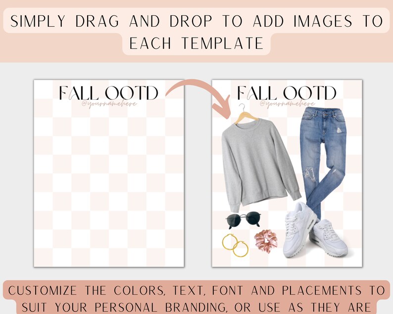 Cute Fall Checkerboard LTK Template | Canva Templates | Customizable ...