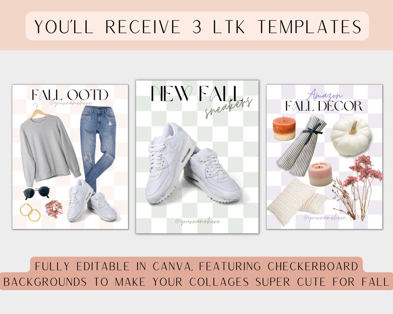 Cute Fall Checkerboard LTK Template | Canva Templates | Customizable ...