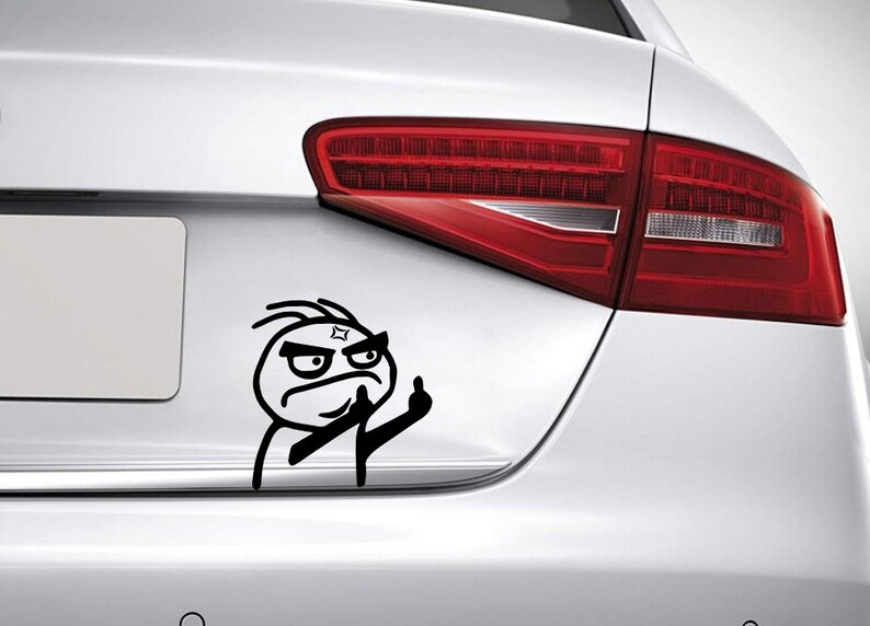 Middle Finger Meme Sticker Personalized Text Vinyl Sticker Personalized ...