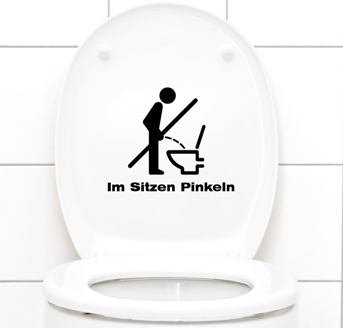 Sitting Down Peeing Sticker /decal/toilet - Etsy